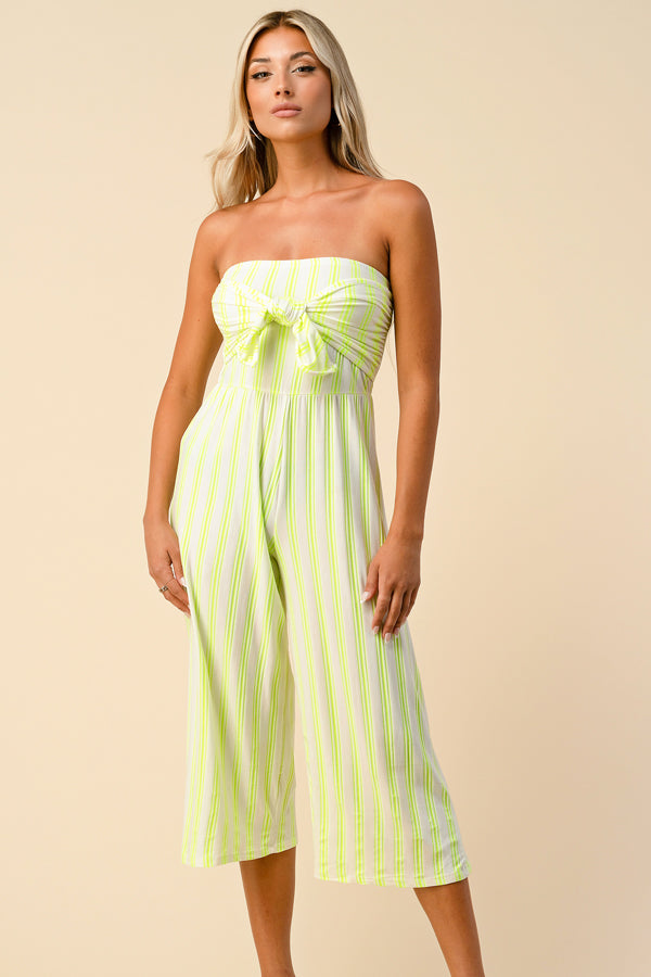 VERTICAL STRIPE FRONT TIE TUBE JUMPSUIT – Heart & Hips